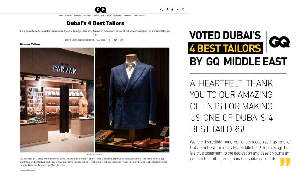 Tailored & Custom Suits in Dubai | Parmar Tailors